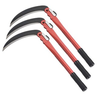 3Pcs 17" Folding Harvest Sickle Steel Blade Weed Scythe Grafting Knife ...