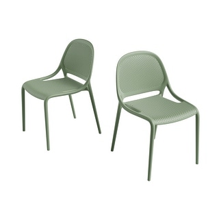 Shay Stackable Plastic Chair for Indoors or Outdoors - Set of 2 - Bed ...