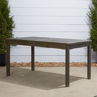 Distressed Grey Dining Table with Straight Legs - 6' x 7' - Bed Bath ...