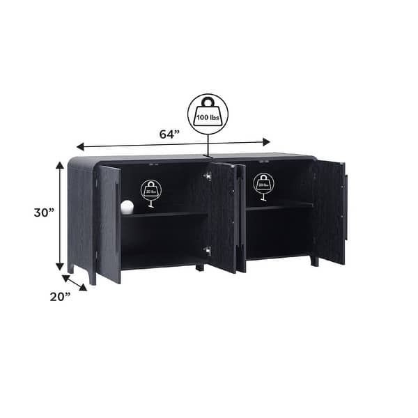 Walker Edison Modern 64-inch Sideboard with Rounded Edges - Bed Bath ...