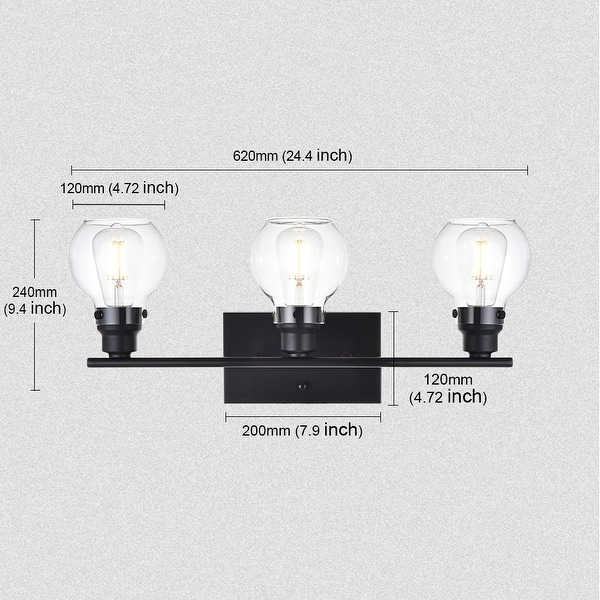 Vinluz Vanity Light fixture with Clear Glass Shade - Bed Bath & Beyond ...