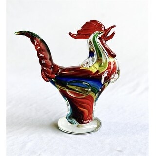 Colorful Glass Rooster On A Clear Base Figurine - Bed Bath & Beyond ...