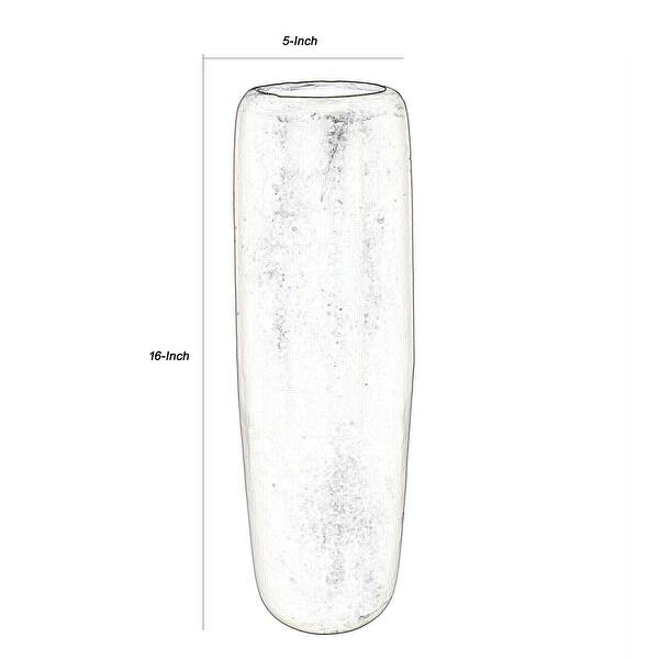 Modern Style Metal Large Sized Vase with Longitudinal Design, Gold ...