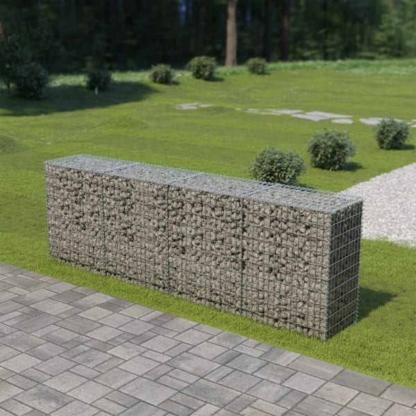 Gabion Wall with Covers Galvanized Steel 118"x19.7"x39.4" - Bed Bath ...