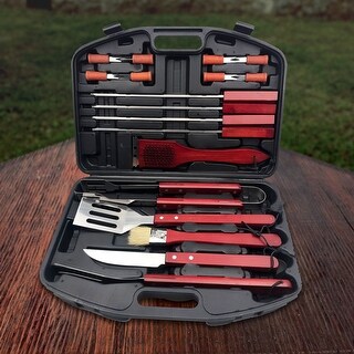 ALEKO Stainless Steel BBQ Grilling Tool Set with Storage Case - 18 ...