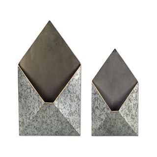 2 Gray Distressed Finished Envelope Shaped Home Decorative Accents 16 ...