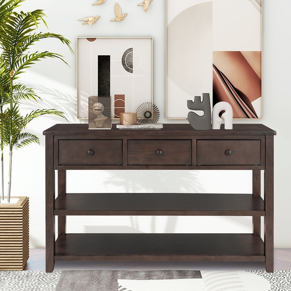 50 inch retro modern design narrow sofa table with pine solid wood frame On Sale Bed Bath Beyond 38001077