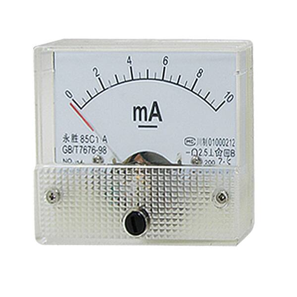 85C1-A White Plastic Housing DC 0-10mA Analog Panel Meter Ammeter - Bed ...