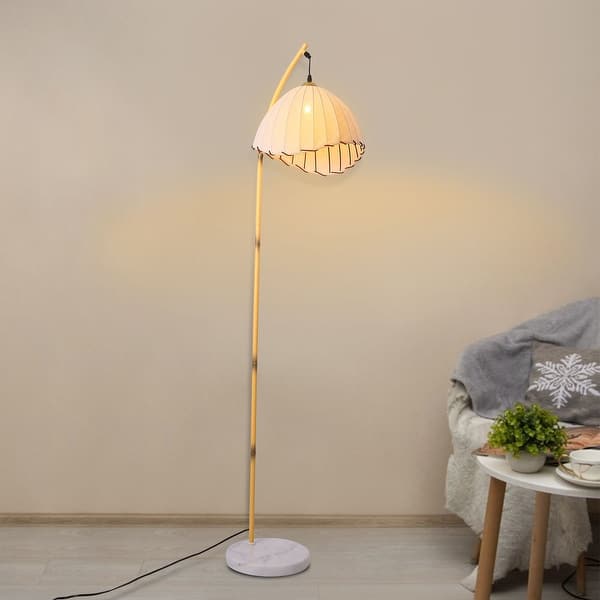 62" Tall Arched Floor Lamp With Fabric Shade - Bed Bath & Beyond - 38270992