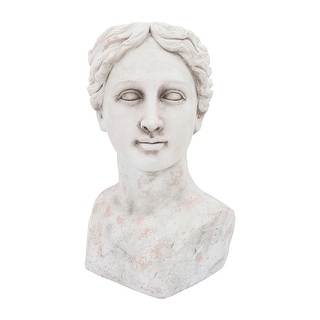 Resin, 18"h Lady Bust Planter, Antique White 18"H - 12.0" x 11.0" x 18. ...