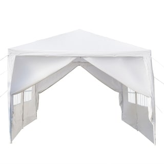 3 x 6m Six Sides Two Doors Waterproof Tent with Spiral Tubes White - On ...