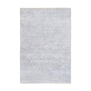 Shahbanu Rugs Ivory, Damask Design, Tone on Tone, Wool and Plant Based ...