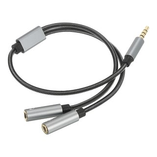 Headset Splitter Cable 3.5mm Male to 2 Dual TRS Female Headphone ...