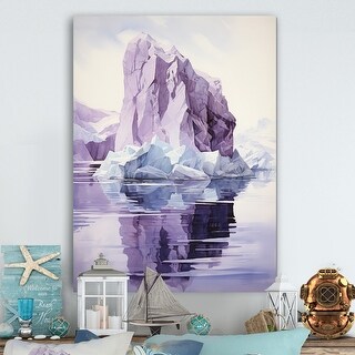 Designart "Purple Iceberg Icebound Mystery II" Nautical & Beach Large ...