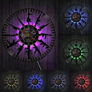 LED Luminous Wall Clock with Bullets Guns Design - Bed Bath & Beyond ...