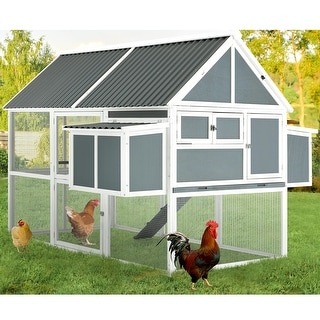 AECOJOY Large Chicken Coop Outdoor Wooden Hen House Poultry Cage - 84 ...
