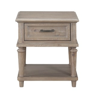 Lexicon Transitional End Table with 1 Dovetail Drawers, Light Brown - 24"Dx22"Wx24"H - Bed Bath ...