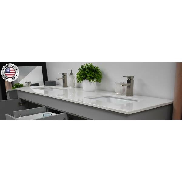 Volpa USA Capri 60-Inch Double Sink Bath Vanity with Microstone Top ...