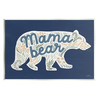 Stupell Blue Mama Bear Botanicals Wall Plaque Art Design by Laura ...