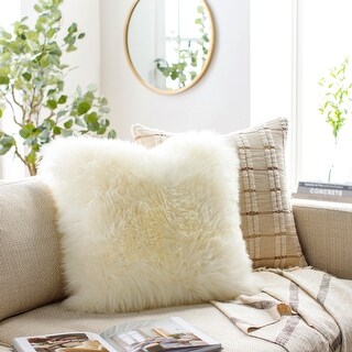 Homer Fluffy Faux Fur Cozy Throw Pillow - Bed Bath & Beyond - 36755830