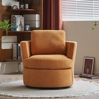 Modern Swivel Bucket Chair - Plush Round Sofa with Removable Cushion ...