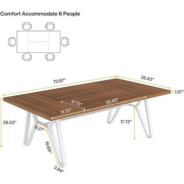 Dining Table for 6-8 People, 70 Inches Kitchen Table - On Sale - Bed ...