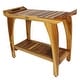 EcoDecors Tranquility 30" Extended Height Teak Shower Bench - 30" W x ...