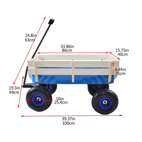 Outdoor Wagon All Terrain Pulling w/Wood Railing - Bed Bath & Beyond ...