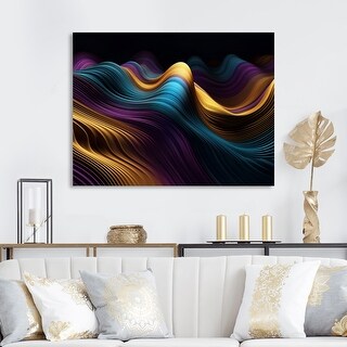 Designart "Abstracted Flowing Forms Ii" Abstract Liquid Ink Wall Decor ...