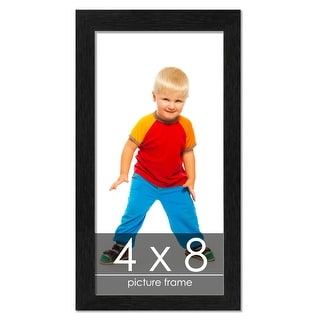 4x8 Traditional Black Complete Wood Picture Frame with UV Acrylic, Foam ...