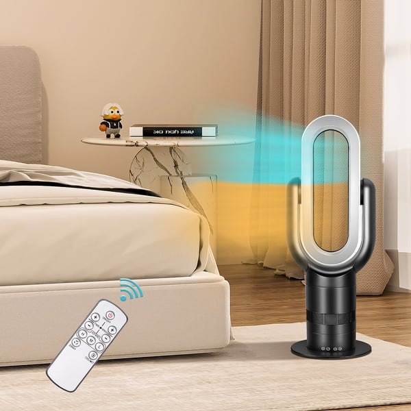 25 in Oscillating Bladeless Fan Heater and Fan Combo Ideal For Four ...