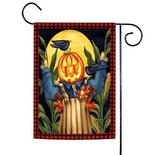 Jack-O-Lantern and Scarecrow Halloween Outdoor Garden Flag 18" x 12.5 ...