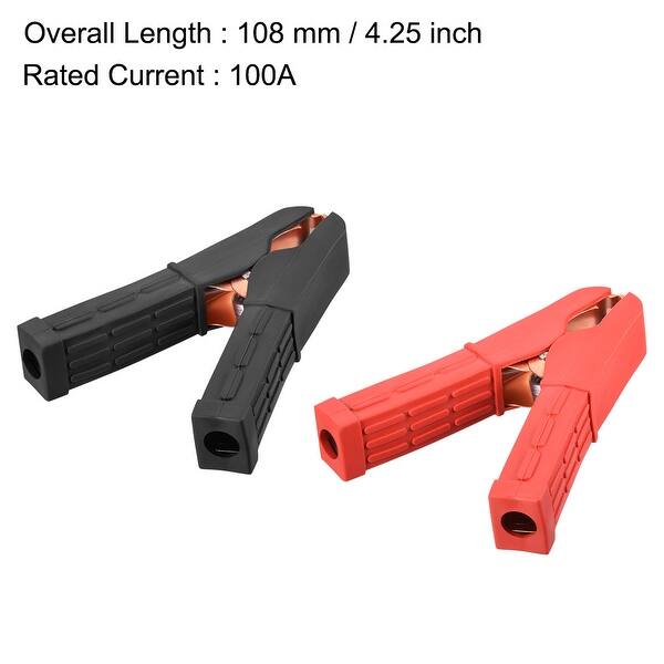 4 Pcs Copper Coated Alligator Clip Adapter 100A Test Clamp Full Shroud ...