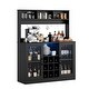 Bar Cabinet with Hutch and Built-in Multi-Color LED Lights - Bed Bath ...