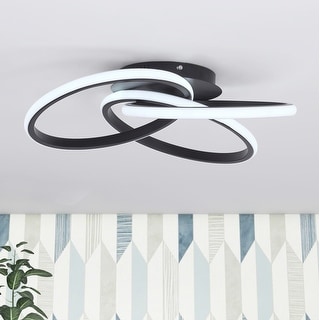 Modern 1-Light Linear Design LED Flush Mount Lighting Fixture - Bed ...