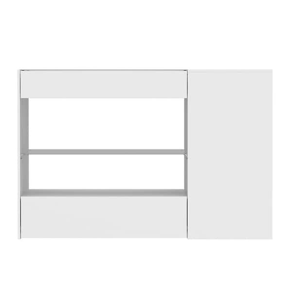 Dressing Island with Glass Shelves Spacious White Organizer Closet - 47 ...