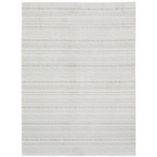 Davenport White Grey Geometric Casual Area Rug - Bed Bath & Beyond ...