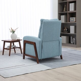 Classic Theater Seating Light Blue Recliner Sofa wFootrest, Boucle ...