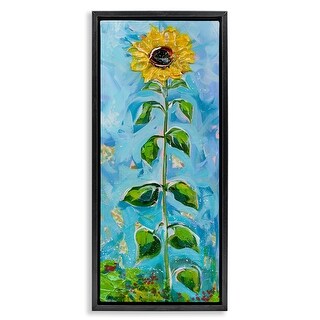 Stupell Tall Looming Sunflower Framed Floater Canvas Wall Art Design By ...
