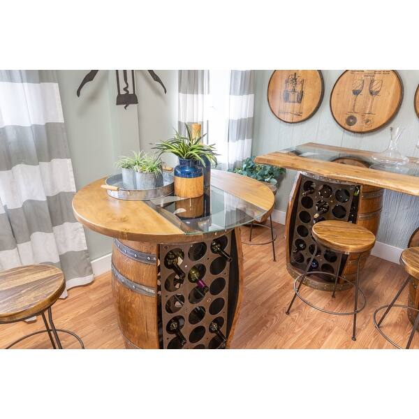 Wine Barrel Designs 4-Person Barrel Bar Set with Wine Storage - Bed ...