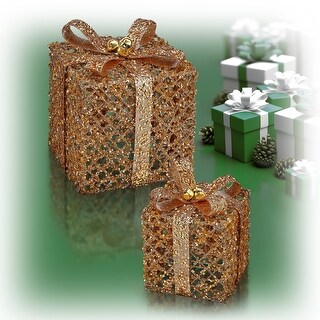 6"-8" Metal Gift Box - Glitter Set of 2 - Bed Bath & Beyond - 36560871