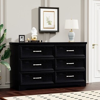 Durable 6 Drawer Dresser with Anti-Tipping Device, Waterproof Surface ...