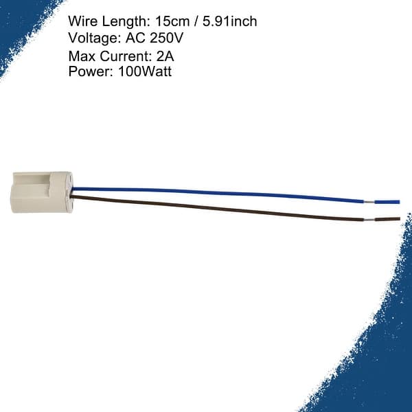 G9 Bulb Socket AC250V 2A 15cm Wire Lamp Base Holder Ceramics White ...