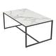 Sintered Stone Top Rectangle Coffee Table - 23.6" D x 39.4" W x 16.5" H ...