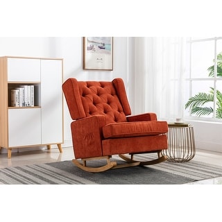 Ergonomic Polyester Rocking Chair High Back Single Sofa Lounge Chairs ...