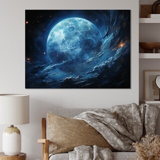 Designart "Planet Neptune Deep Blue II" Neptune Canvas Prints - Bed ...