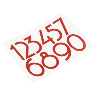 Reflective Mailbox Numbers Sticker 0 - 9 Adhesive House Sticker Red 4 ...