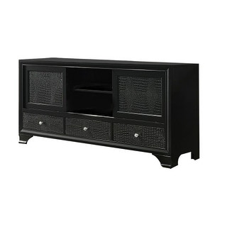 LED 67 Inch TV Media Entertainment Console, 2 Barn Doors, Black Finish ...