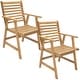 Sunnydaze Hatteras Acacia Wood Outdoor Dining Chairs with Arms - Set of ...