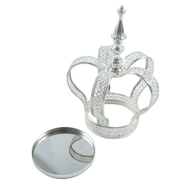 Royal Metal Crown Decor Centerpiece Accent Piece Tabletop with Mirror ...